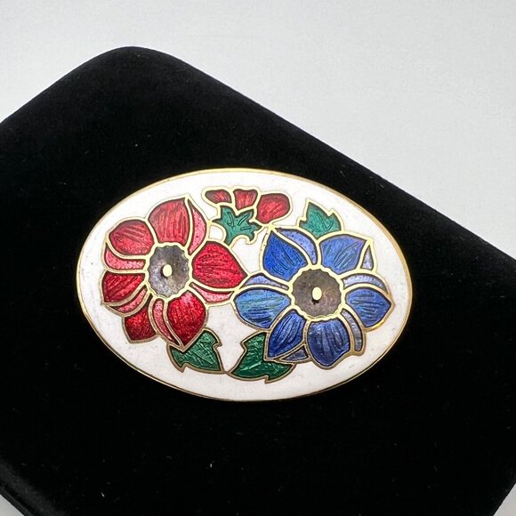 Fish Enterprises Ltd | Jewelry | Fish And Crown Floral Cloisonne Brooch ...